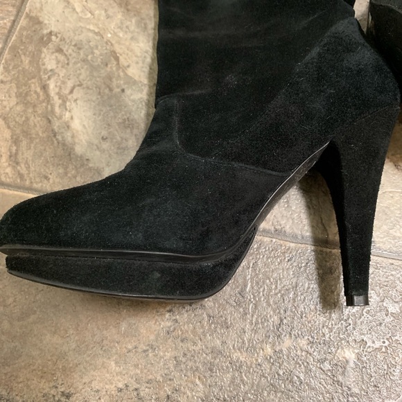 BCBGeneration | Shoes | Bcbg Black Suede Heel Boots | Poshmark
